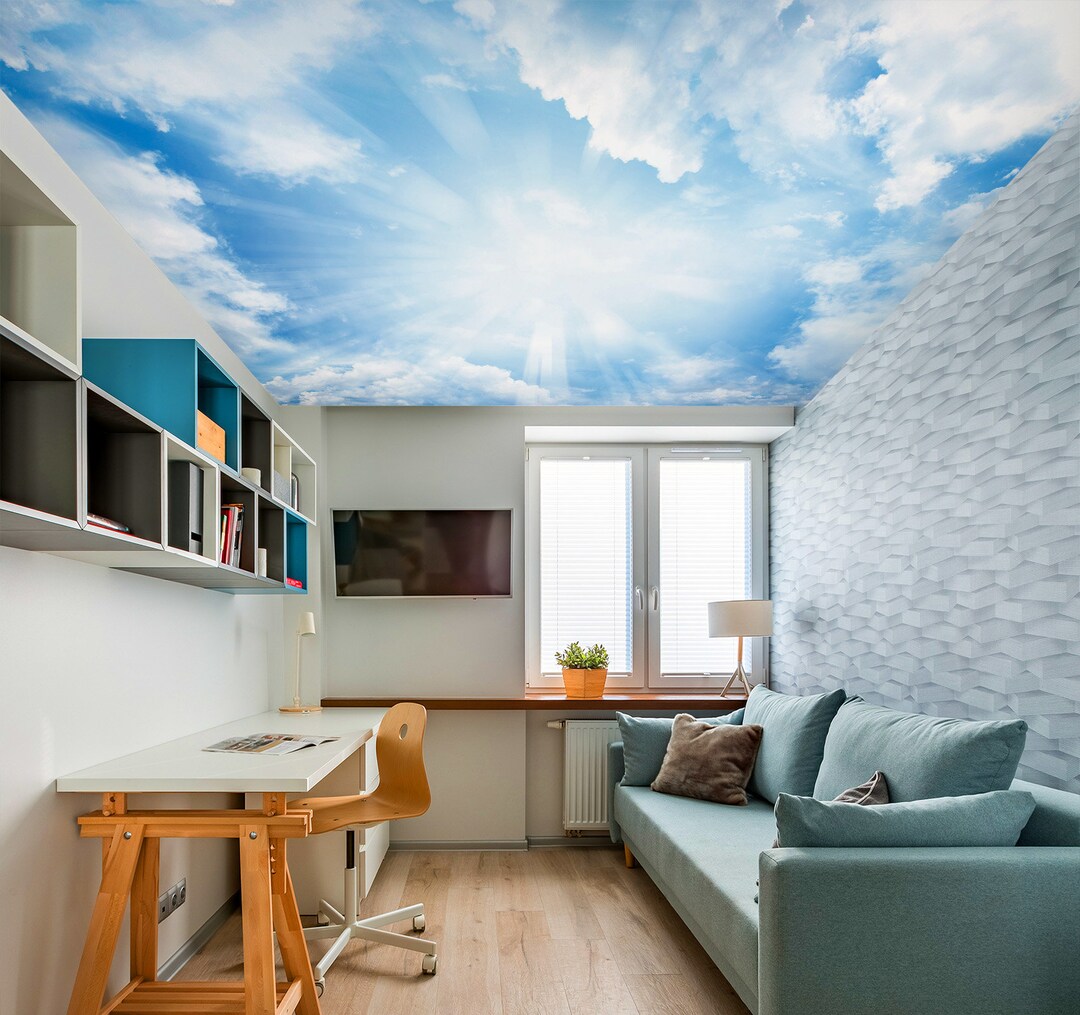 3D Sunny Time CA970 Ceiling Wallpaper Removable Self Adhesive Wallpaper ...