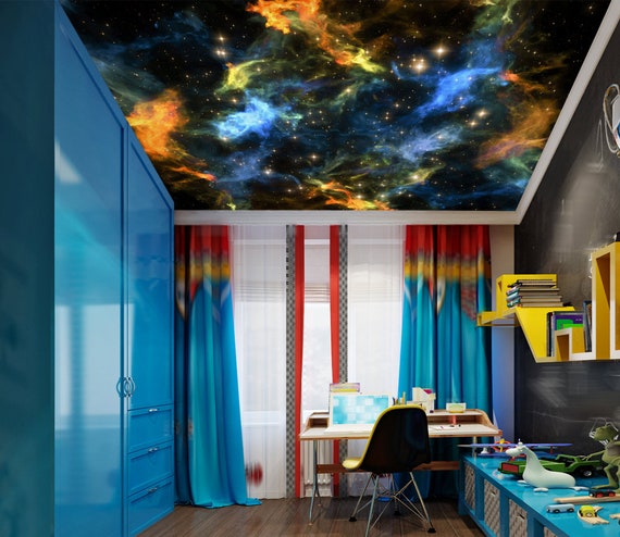 3D Fantasy Cosmic Light CA2794 Ceiling Wallpaper Removable - Etsy