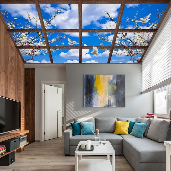 Clouds Ceiling Wallpaper - Etsy