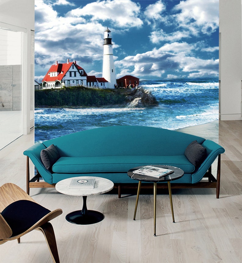 3D White Lighthouse R4453 Removable Wallpaper Self Adhesive Wallpaper ...