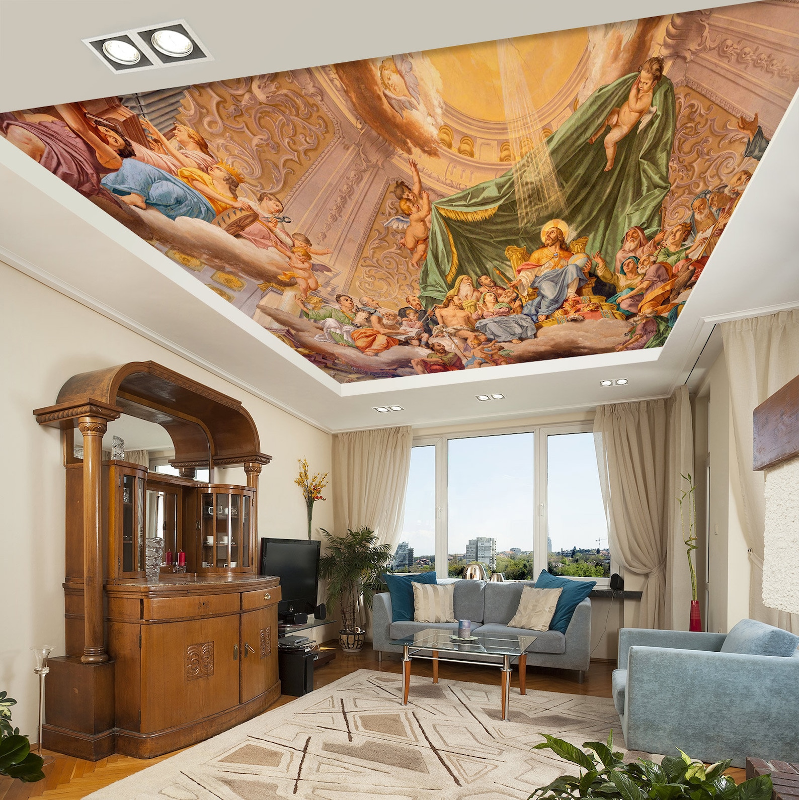 3D Angel Palace CA048 Ceiling Wallpaper Removable Self Adhesive ...