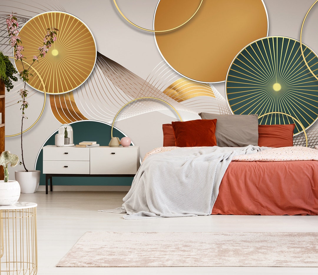 3D Round Design L1907 Removable Wallpaper Self Adhesive Wallpaper Extra ...