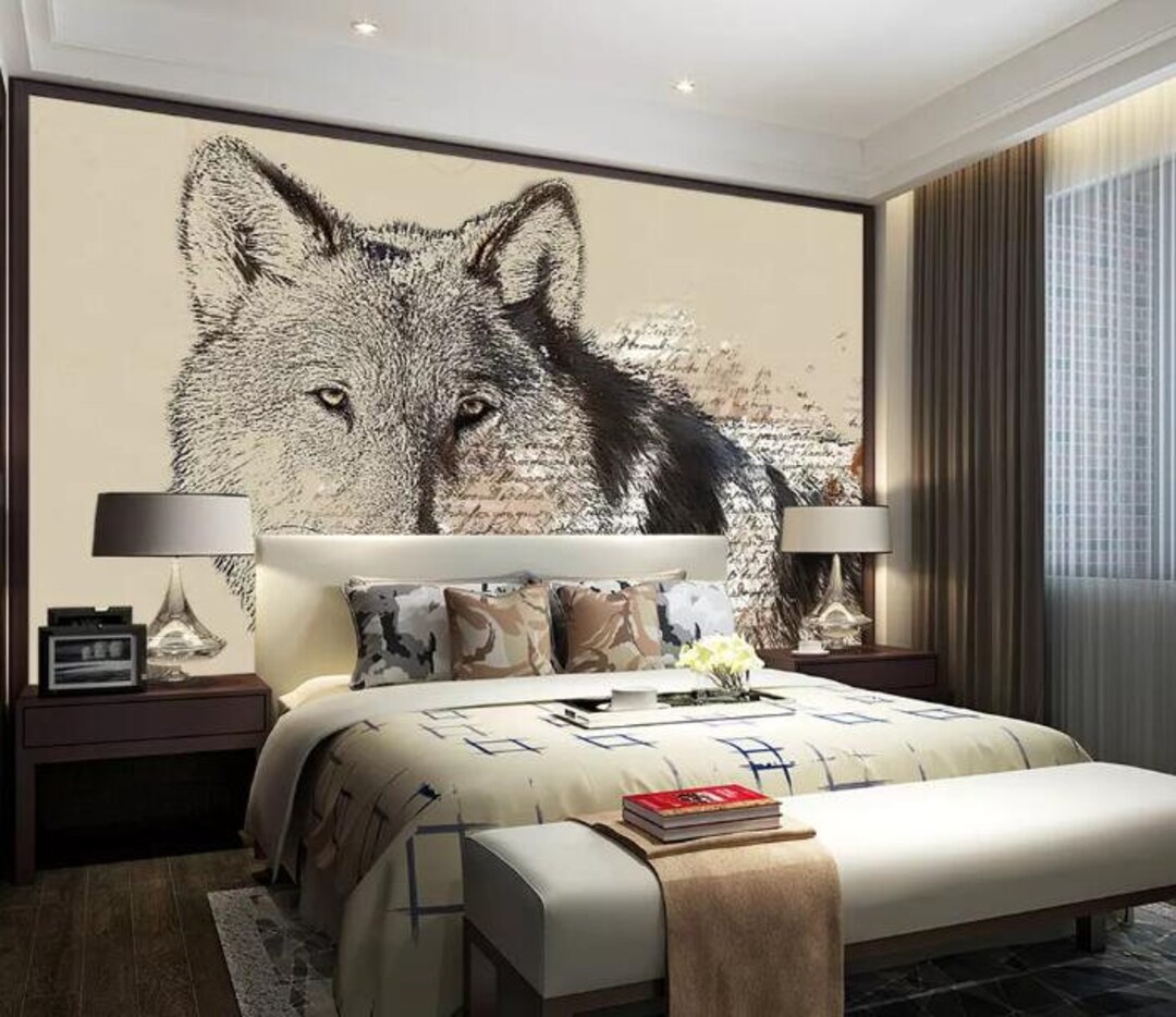 3D Wolf Painting MMM168 Removable Wallpaper Self Adhesive Wallpaper ...
