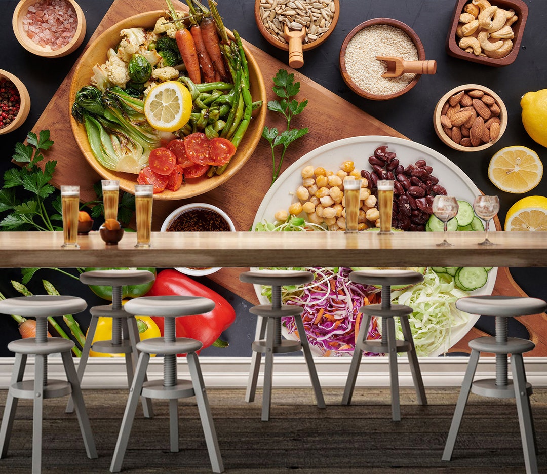 3D Healthy Food R6824 Removable Wallpaper Self Adhesive Wallpaper Extra ...