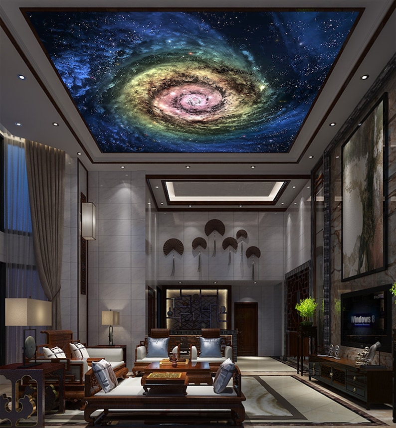 3D Beautiful Galaxy C010 Ceiling Wallpaper Removable Self Adhesive ...
