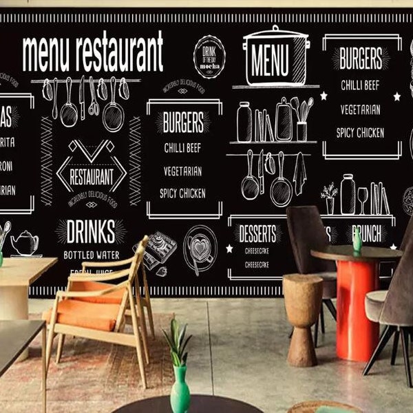 Restaurant Wallpaper - Etsy