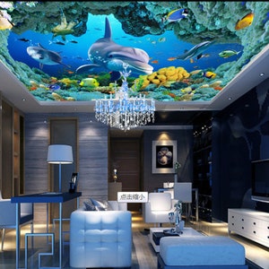 3D Marine Life CA131 Ceiling Wallpaper Removable Self Adhesive - Etsy