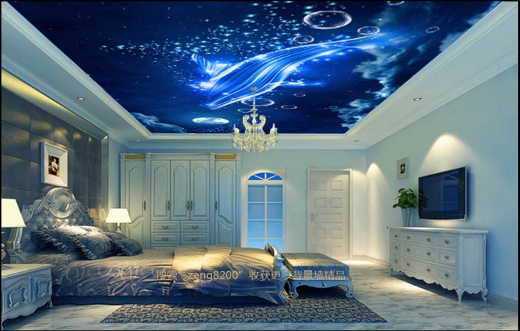 3D Sky and Moon CA25 Ceiling Wallpaper Removable Self Adhesive - Etsy