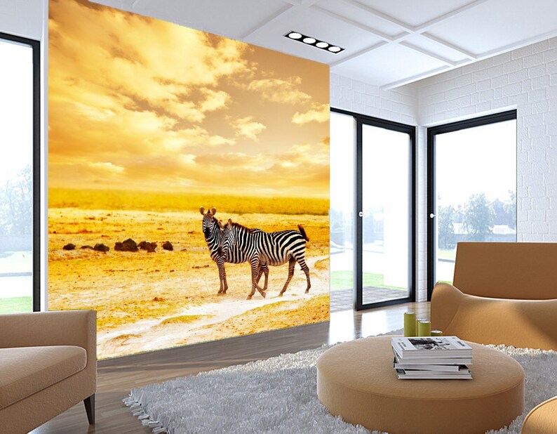 3D Sunset Zebra Clouds Animal725removable Wallpaper Self - Etsy