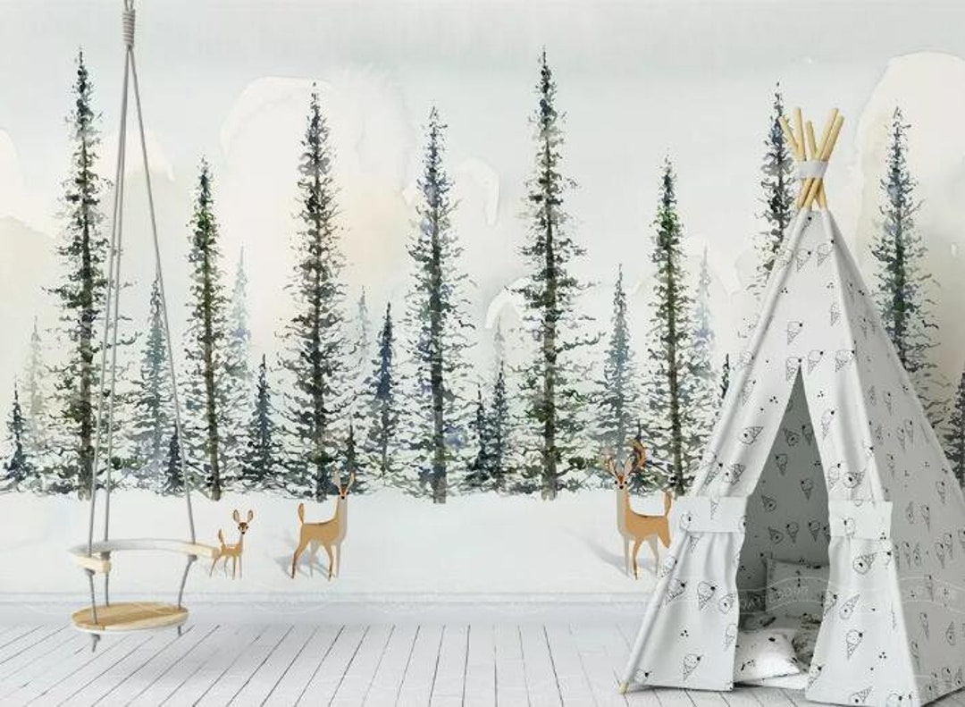 3D Deer in the Forest F83 Removable Wallpaper Self Adhesive Wallpaper ...