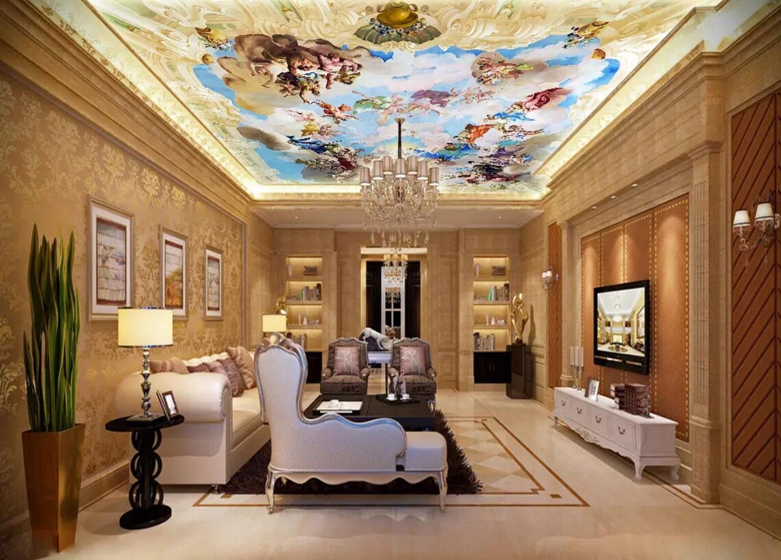 3D Blue Character C120 Ceiling Wallpaper Removable Self - Etsy