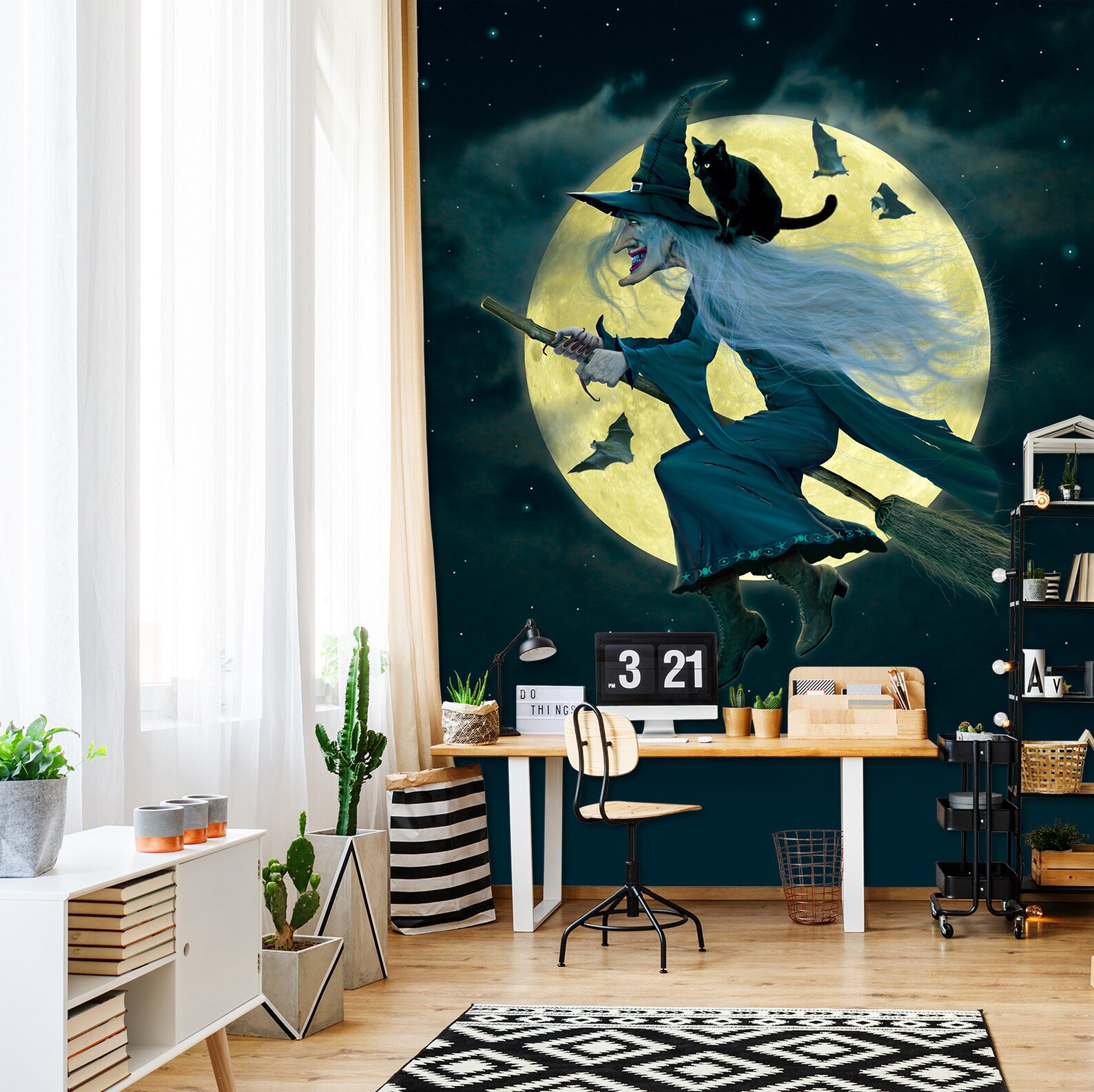 3D Witch Moon C303 Removable Wallpaper Self Adhesive Wallpaper - Etsy