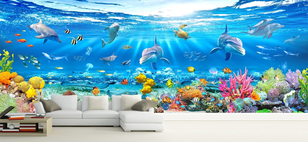 3D Underwater Fish World A237 Removable Wallpaper Self Adhesive ...