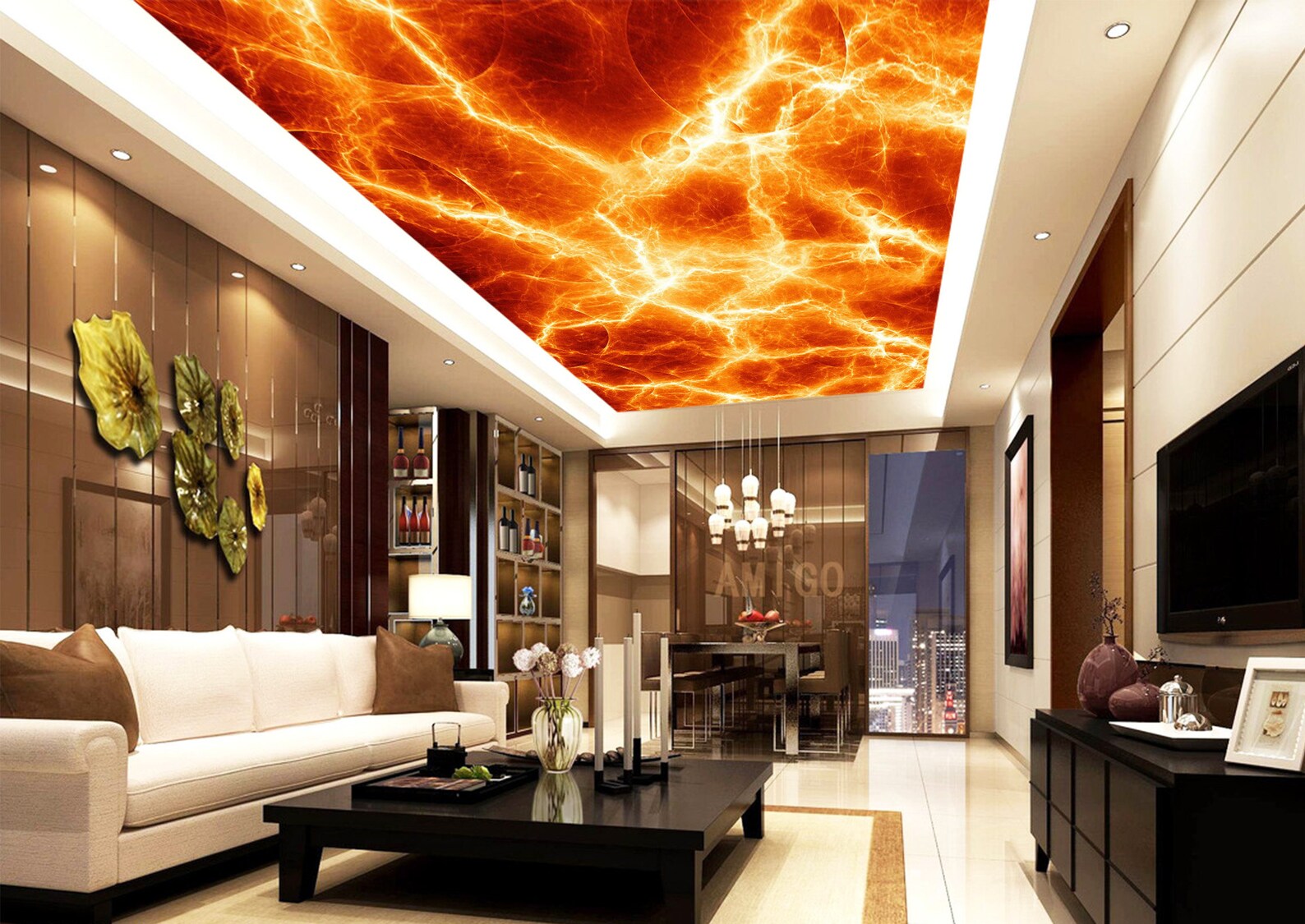 3D Red Texture C067 Ceiling Wallpaper Removable Self Adhesive - Etsy