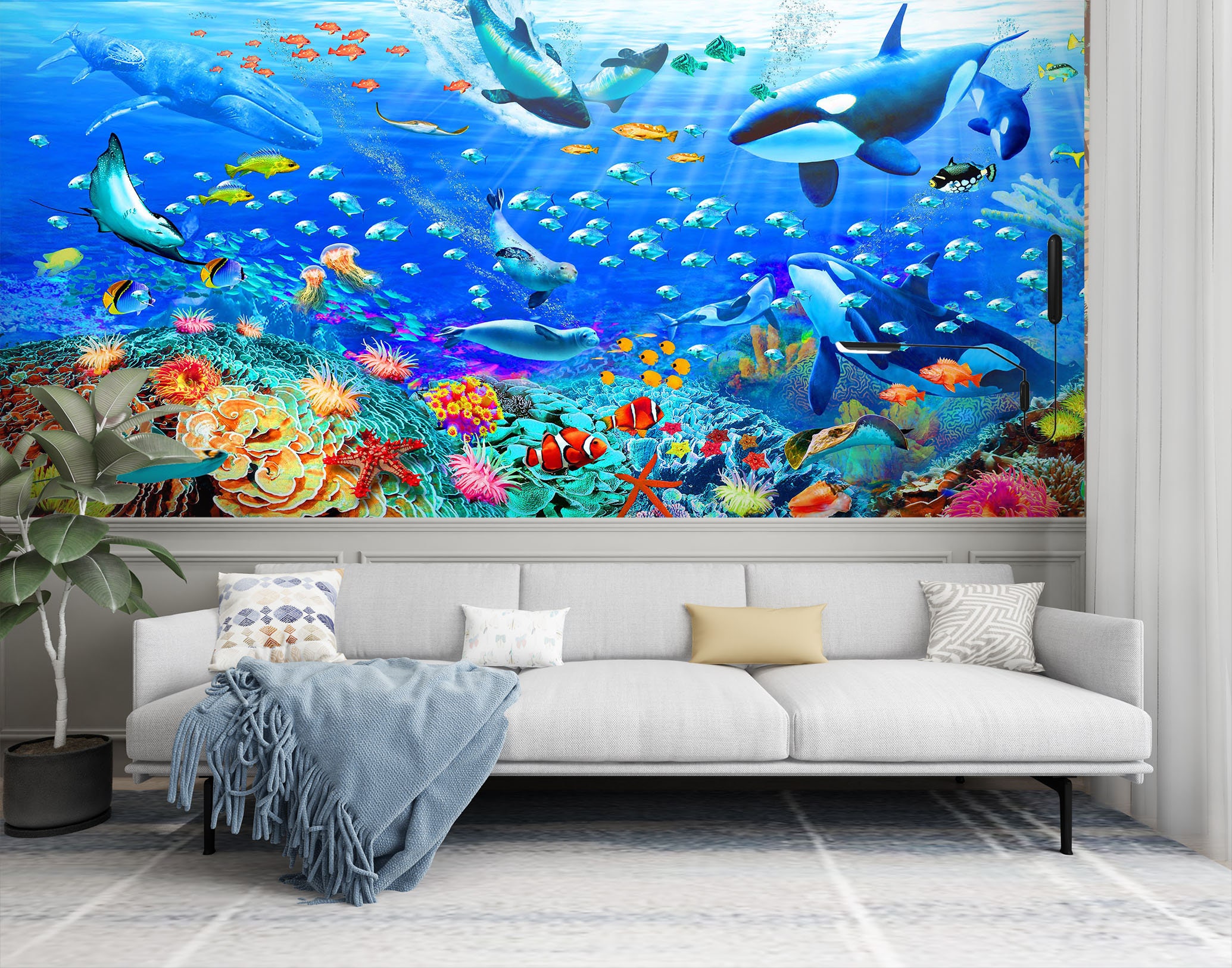 3D Shoal Of Fish Underwater A573 Removable Wallpaper Self | Etsy