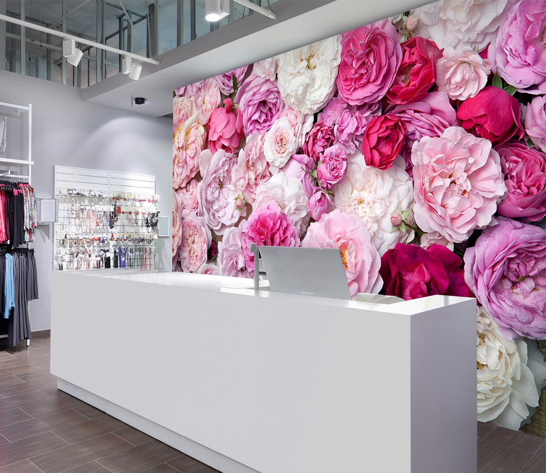 3D Pink Flowers L196 Removable Wallpaper Self Adhesive Wallpaper Extra ...