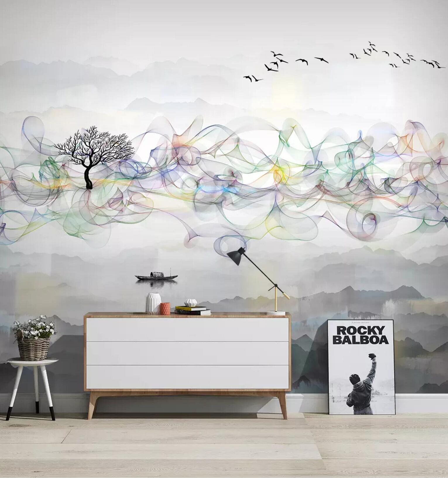 3D Color Mist A513 Removable Wallpaper Self Adhesive Wallpaper | Etsy