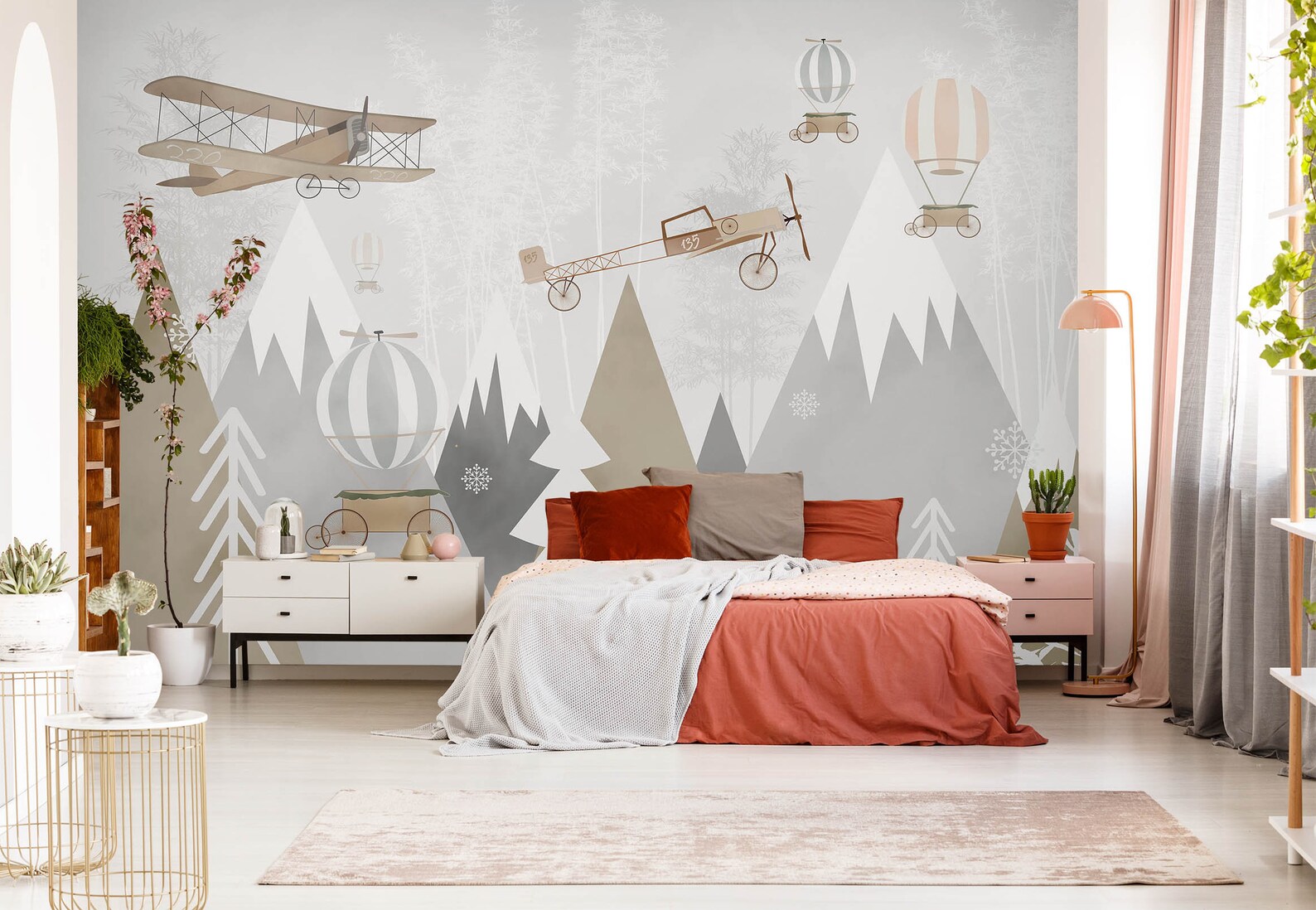 3D Cartoon Airplane L3011 Removable Wallpaper Self Adhesive Wallpaper ...
