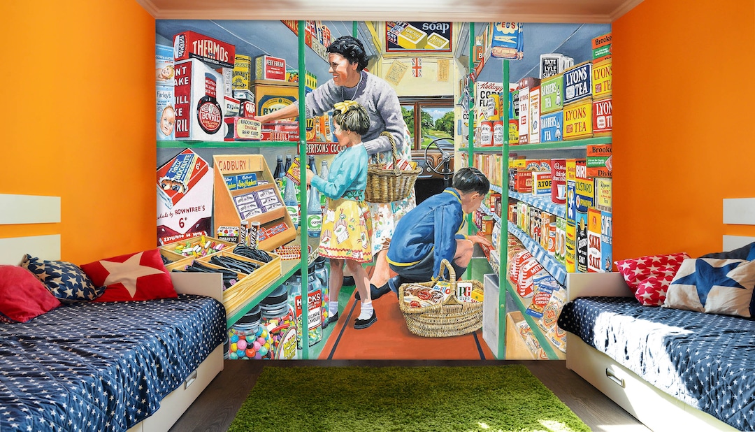 3D Grocery Store Snacks A988 Removable Wallpaper Self Adhesive ...