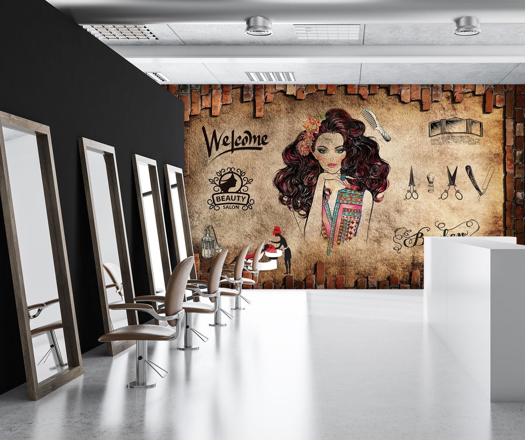 3D Wavy Hair R1505 Removable Wallpaper Self Adhesive Wallpaper Extra ...