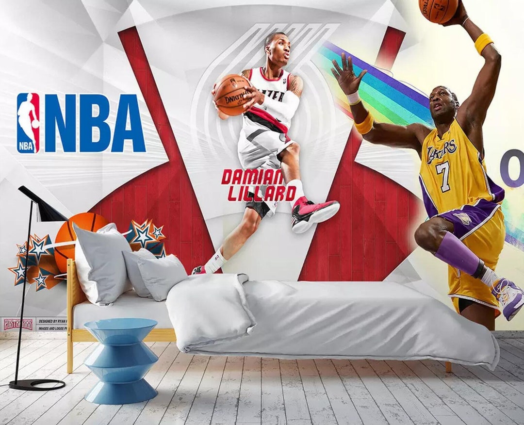 3D NBA Basketball A411 Removable Wallpaper Self Adhesive Wallpaper ...