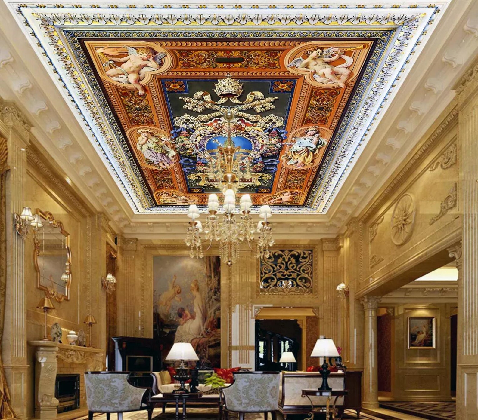 3D Yellow Texture C123 Ceiling Wallpaper Removable Self | Etsy