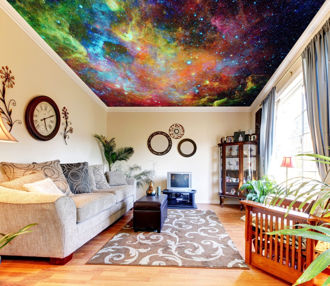 3D Colored Nebula CA213 Ceiling Wallpaper Removable Self Adhesive ...
