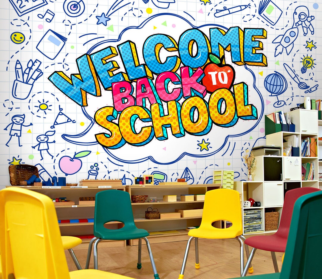 3D Happy School L436 Removable Wallpaper Self Adhesive Wallpaper Extra ...