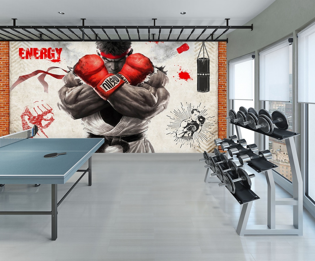 3D Boxing Warrior FJF301 Removable Wallpaper Self Adhesive Wallpaper ...