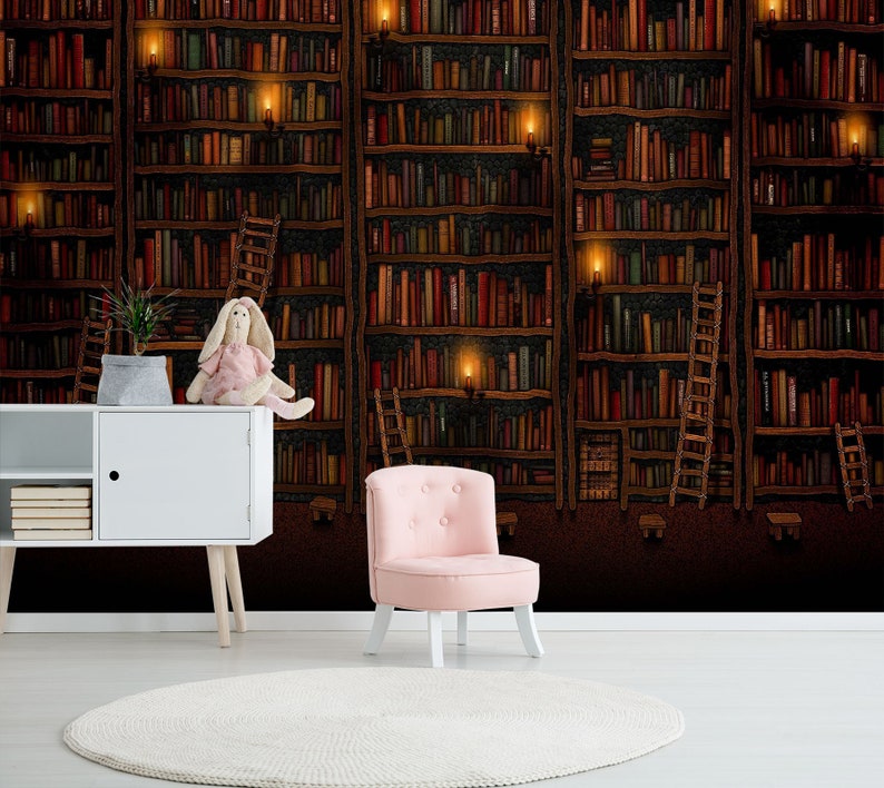 3D Fantasy Library FJF332 Removable Wallpaper Self Adhesive - Etsy