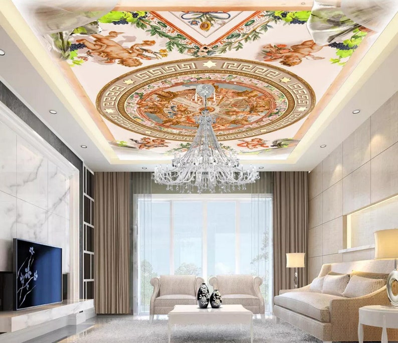 3D Yellow Angel C153 Ceiling Wallpaper Removable Self Adhesive | Etsy