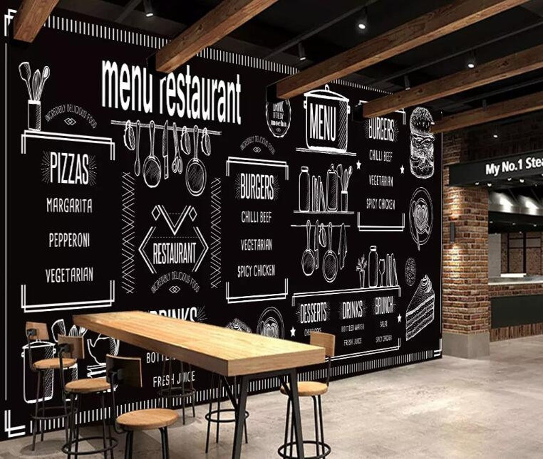 3D Menu Restaurant A2718 Removable Wallpaper Self Adhesive Wallpaper ...