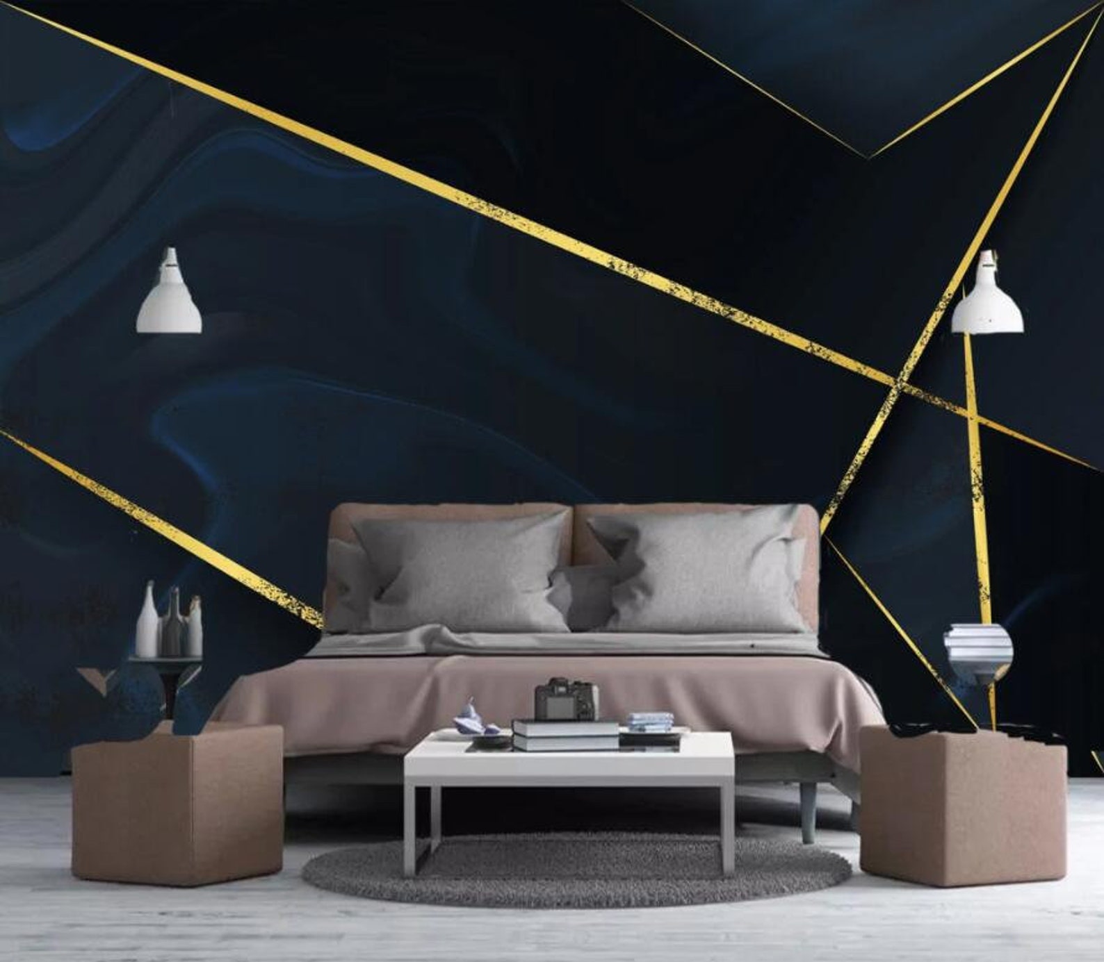 3D Black A2017 Removable Wallpaper Self Adhesive Wallpaper - Etsy