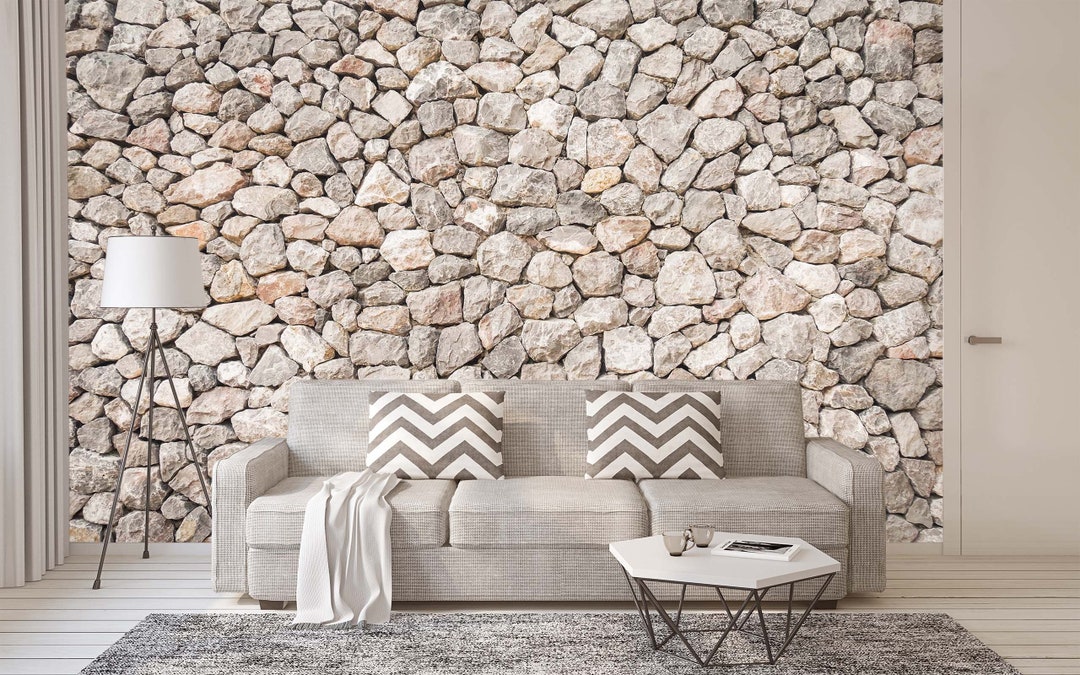 3D White Stone FJFL014 Removable Wallpaper Self Adhesive Wallpaper ...