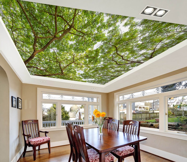 3D Summer Forest CA433 Ceiling Wallpaper Removable Self Adhesive ...