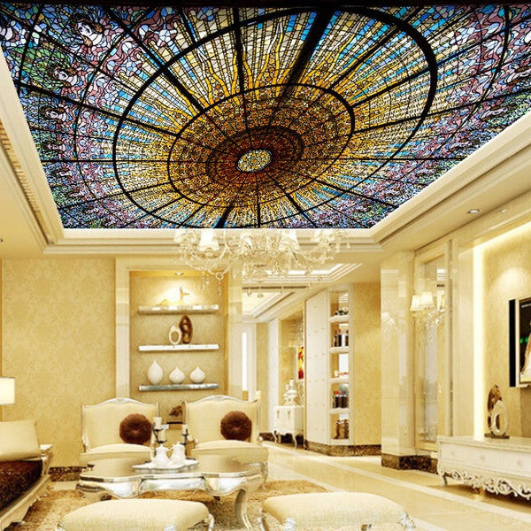 Round Wallpaper Mural - Etsy