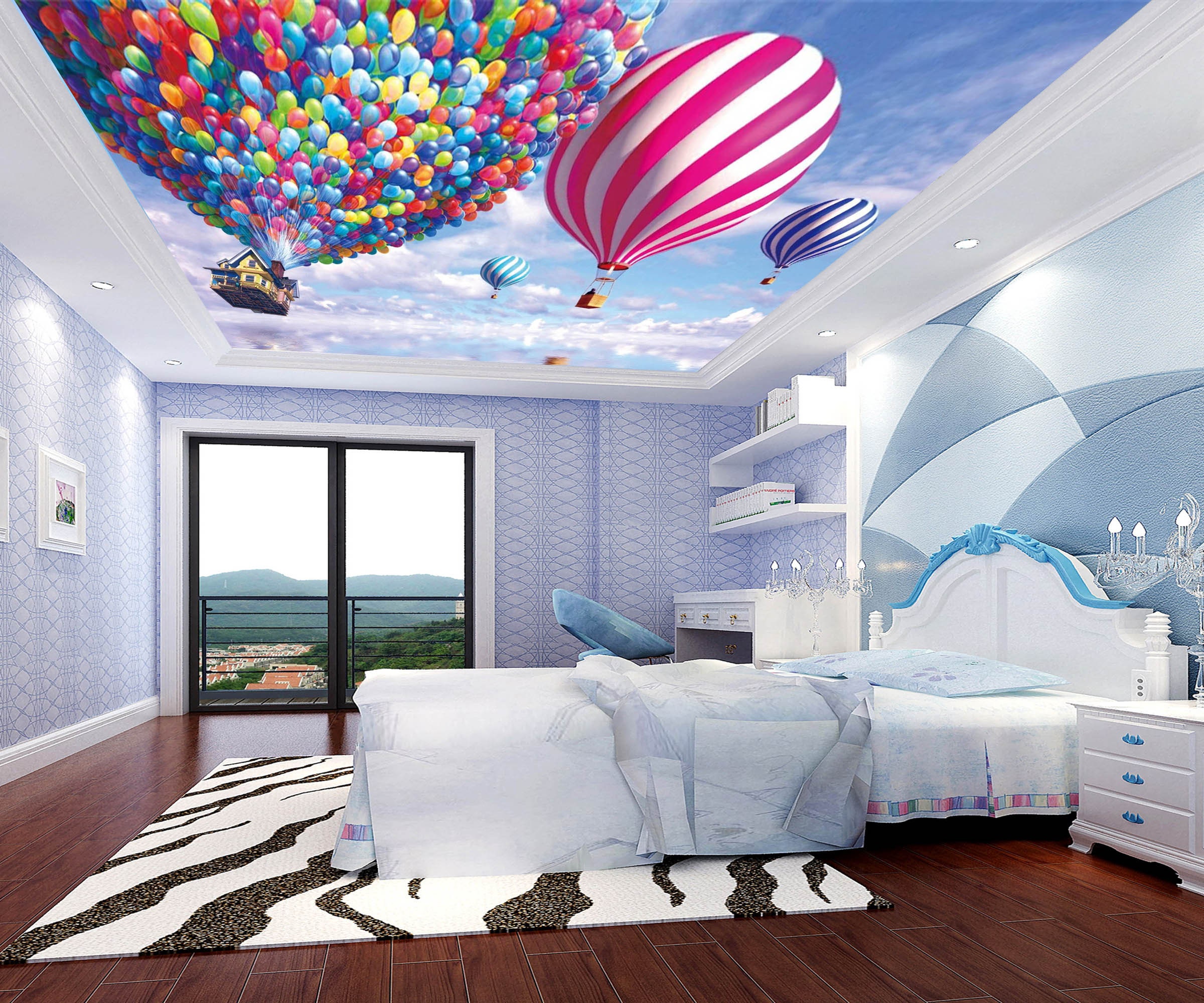3D Colorful Balloons C098 Ceiling Wallpaper Removable Self | Etsy