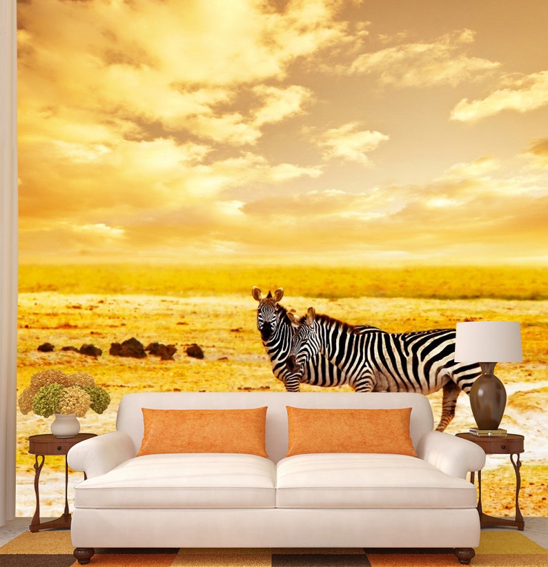 3D Sunset Zebra Clouds Animal725removable Wallpaper Self - Etsy