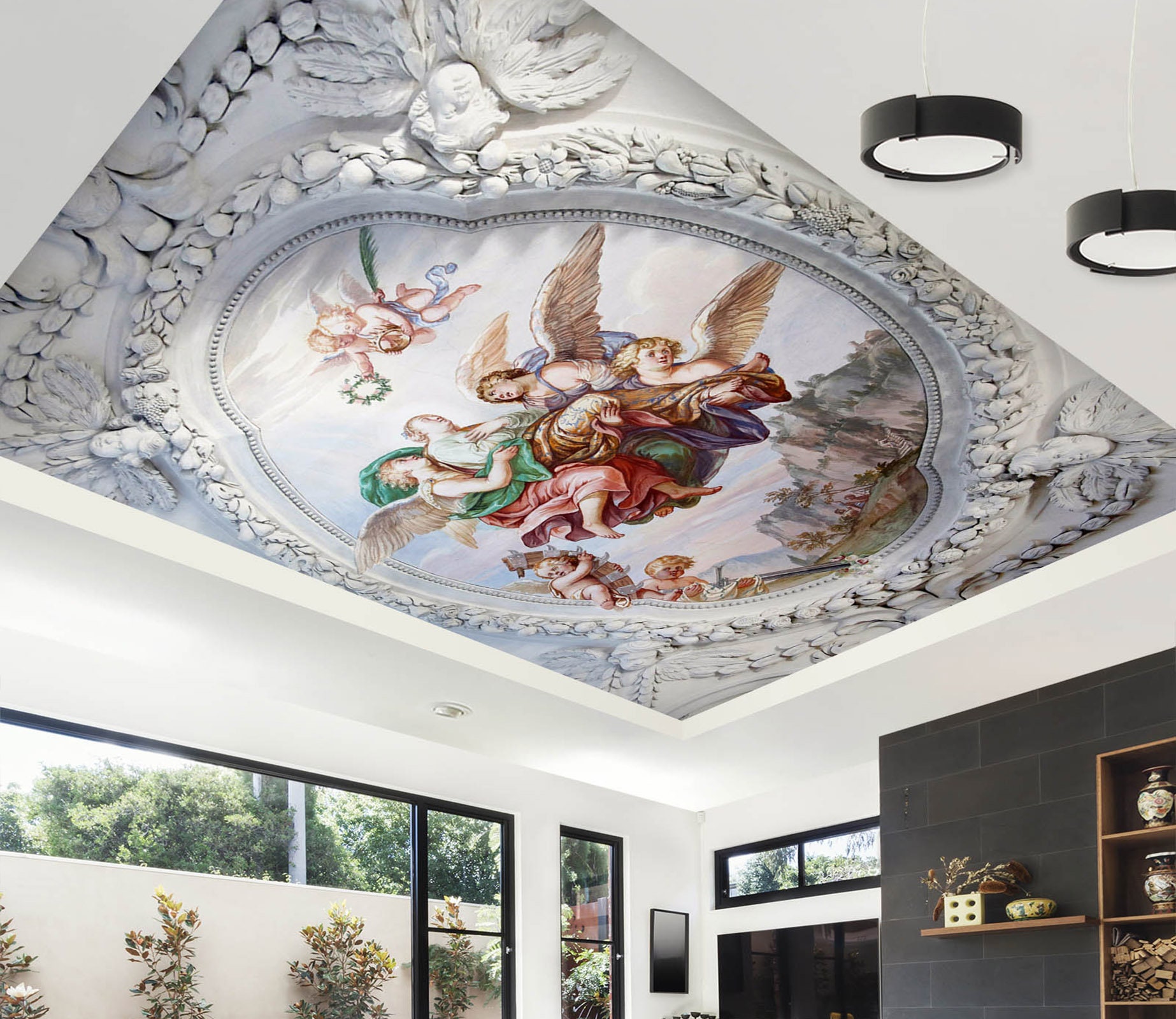 3D Kind Angels CA3129 Ceiling Wallpaper Removable Self | Etsy