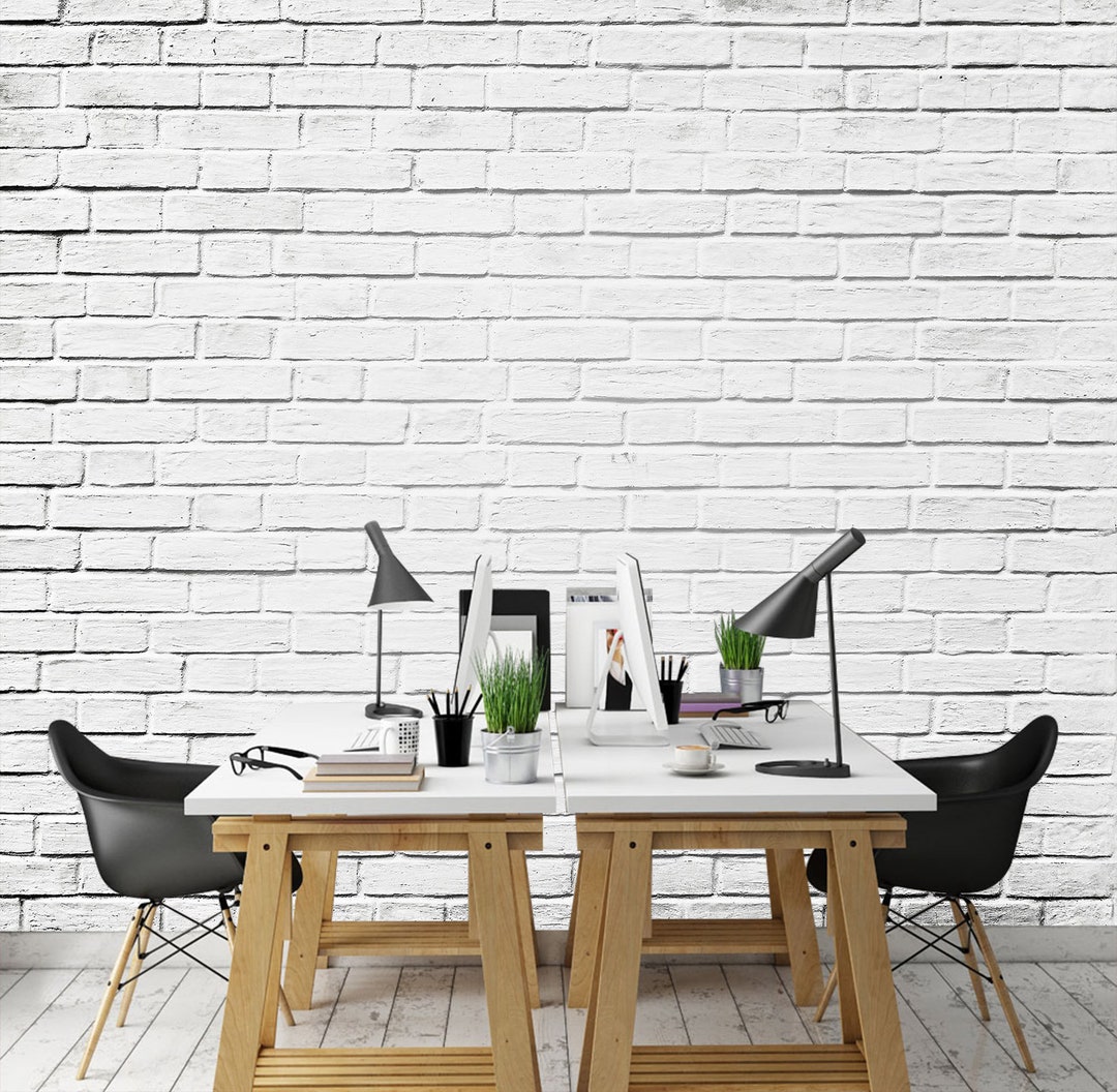 3D White Brick MM25 Removable Commercial Wallpaper Self Adhesive Trader ...