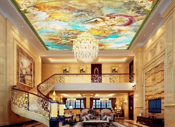 3D Yellow Texture C129 Ceiling Wallpaper Removable Self | Etsy