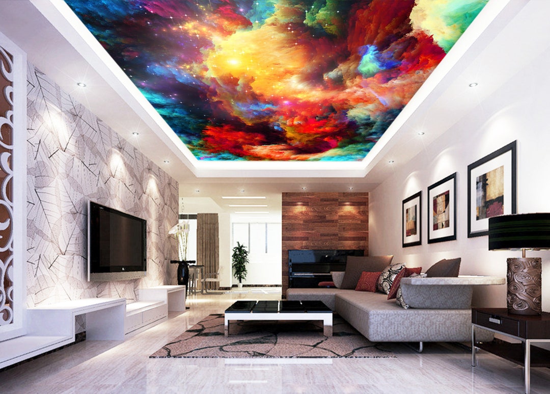3D Colored Smoke C053 Ceiling Wallpaper Removable Self Adhesive ...