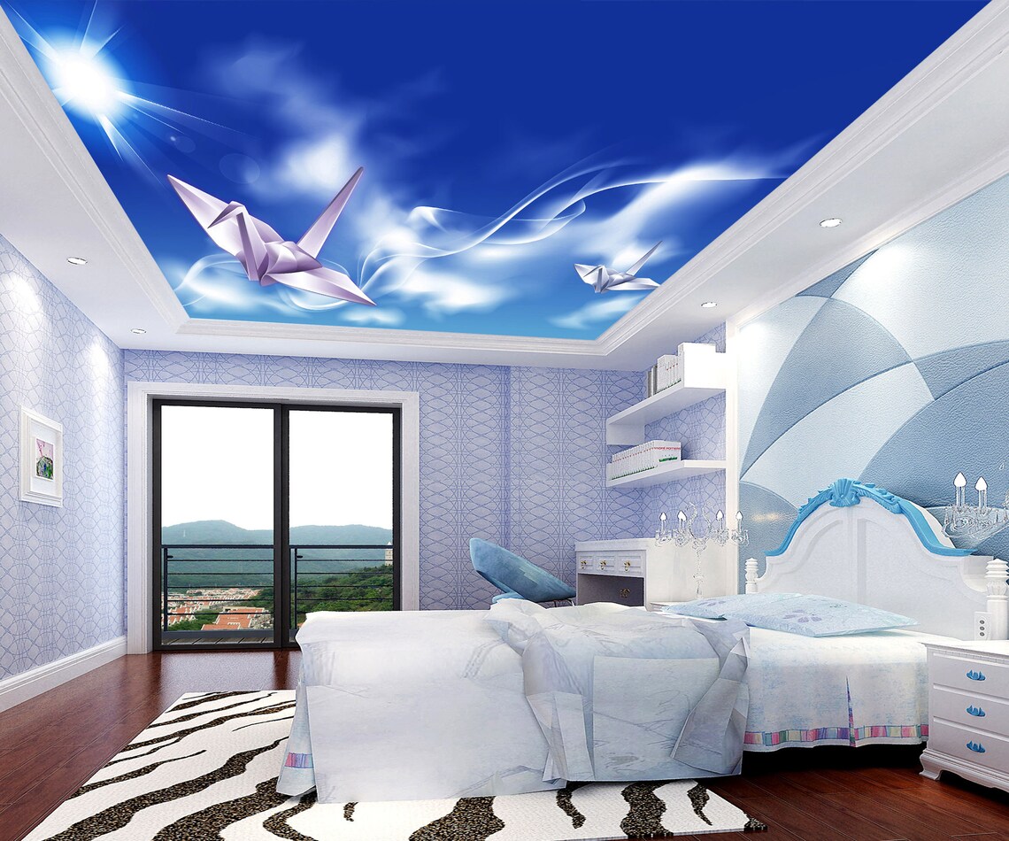 3D Paper Plane C016 Ceiling Wallpaper Removable Self Adhesive - Etsy