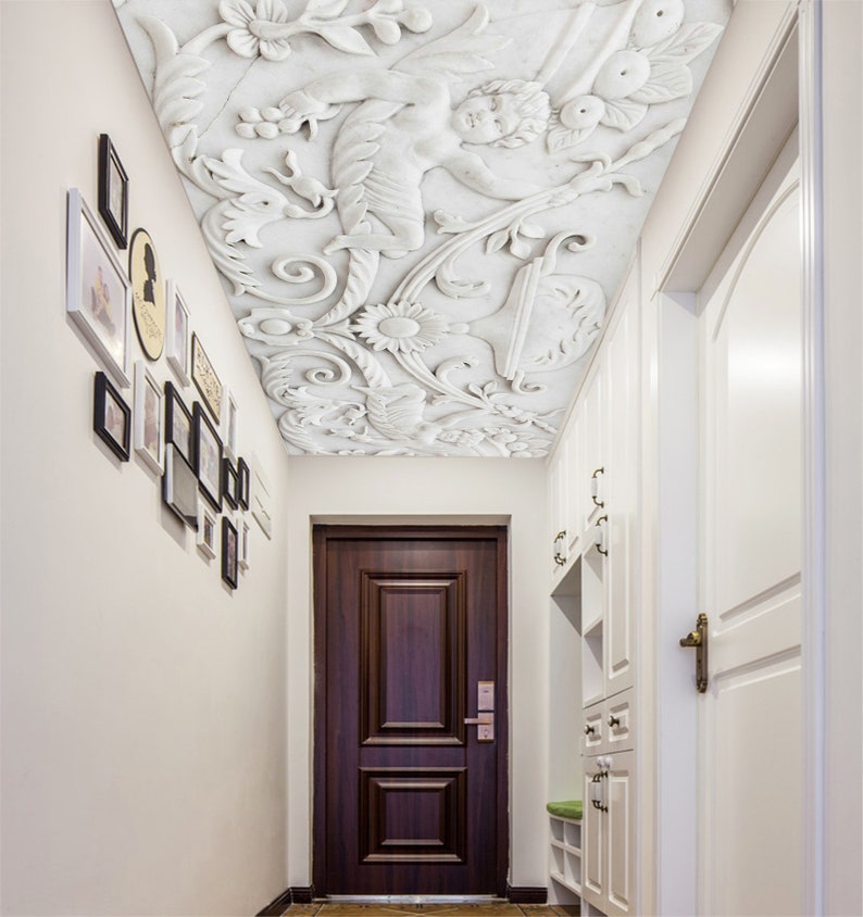 3D Stone Carving C173 Ceiling Wallpaper Removable Self - Etsy