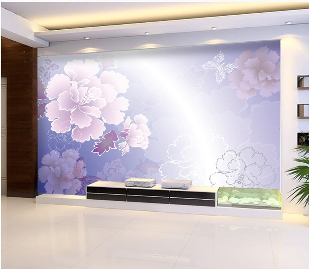 3D Purple Flower A892 Removable Wallpaper Self Adhesive Wallpaper Extra ...