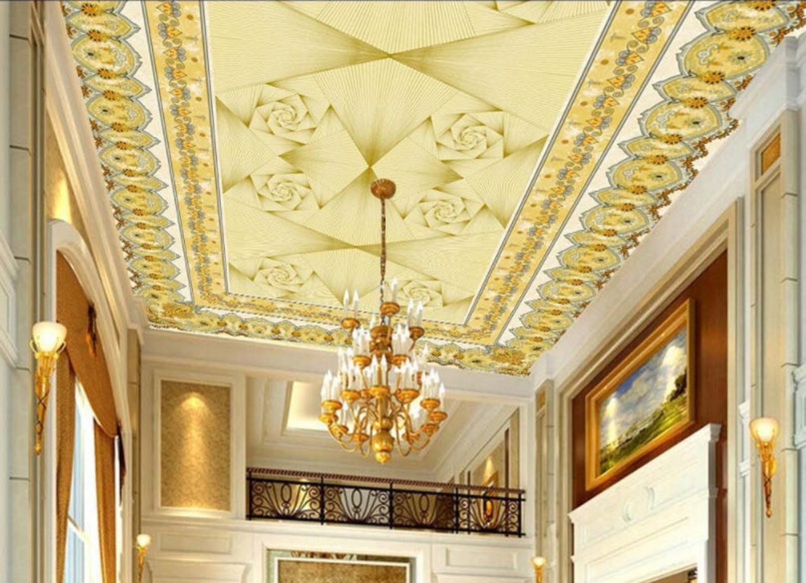 3D Yellow Texture CC075 Ceiling Wallpaper Removable Self - Etsy