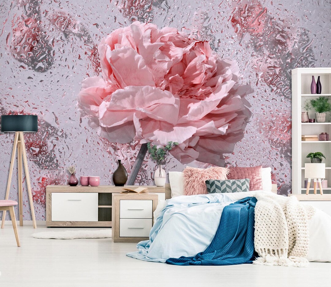 3D Soft Pink Flowers L1673 Removable Wallpaper Self Adhesive Wallpaper ...