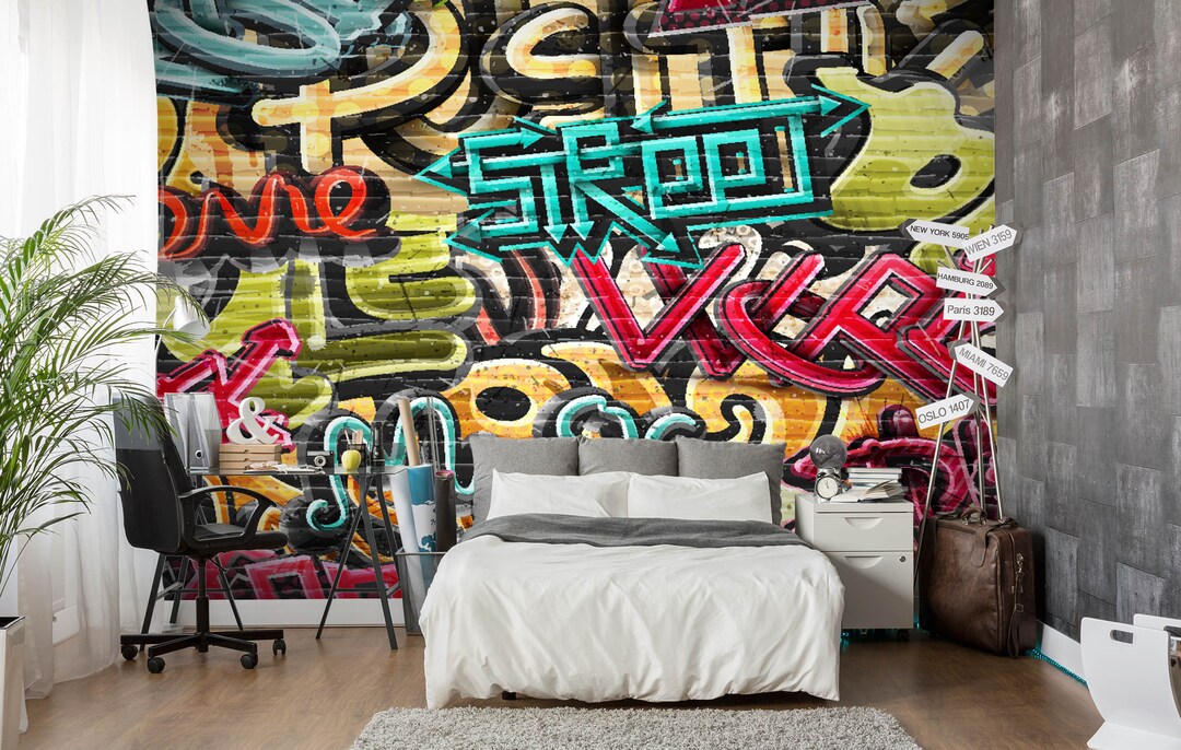 3D Street Hiphop Art Graffiti261removable Wallpaper Self Adhesive ...