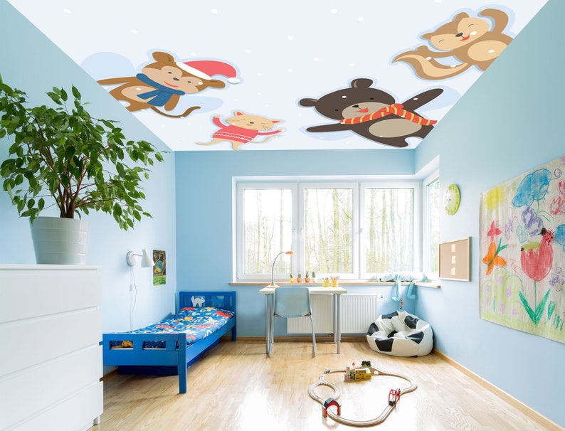 3D Cartoon Character D277 Ceiling Wallpaper Removable Self - Etsy