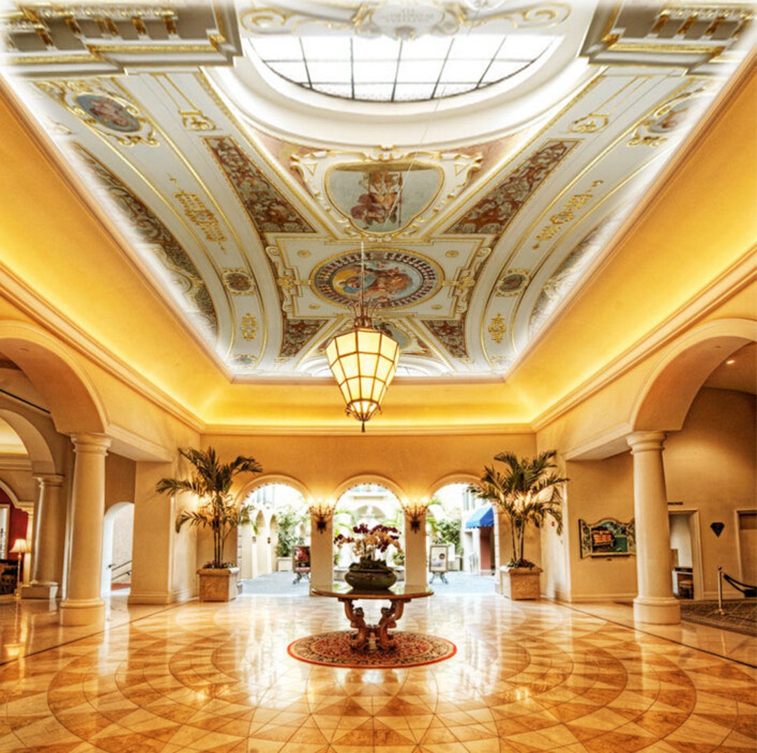 3D White Yellow Texture CC190 Ceiling Wallpaper Removable Self Adhesive ...